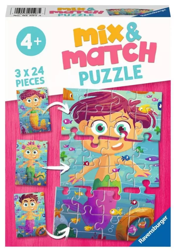 Puzzle 3 X 24 Sirenas Y Monstruos Marinos
