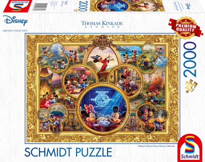 Puzzle 2000 Disney, Mickey Y Minnie, Collage De Sueños II, Kinkade