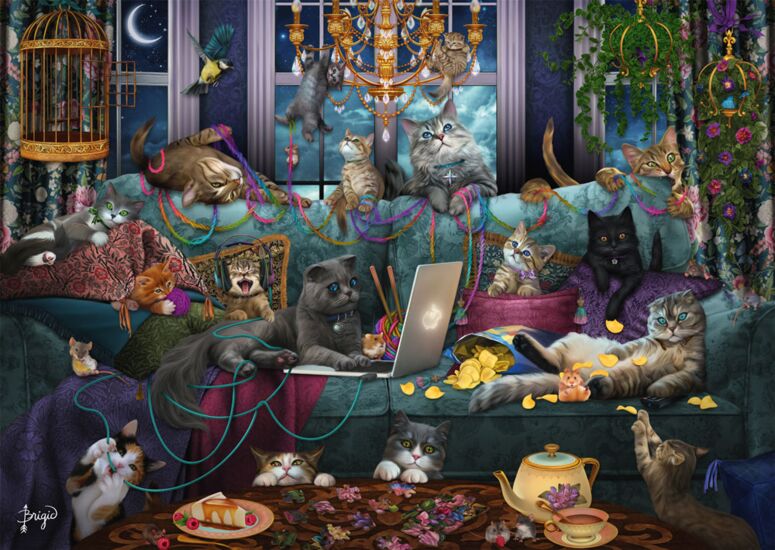 Puzzle 1000 Gatos En Cuarentena, Brigid Ashwood De SCHMIDT