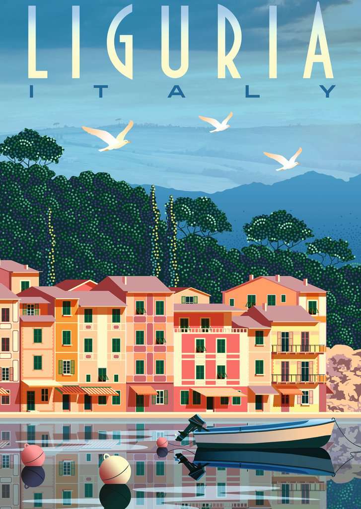 Puzzle 1000 Postal De Liguria, Italia De RAVENSBURGER